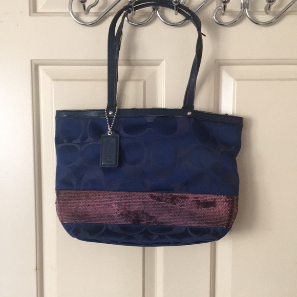 Coach | Bags | Coach Blue Sparkly Bag | Poshmark